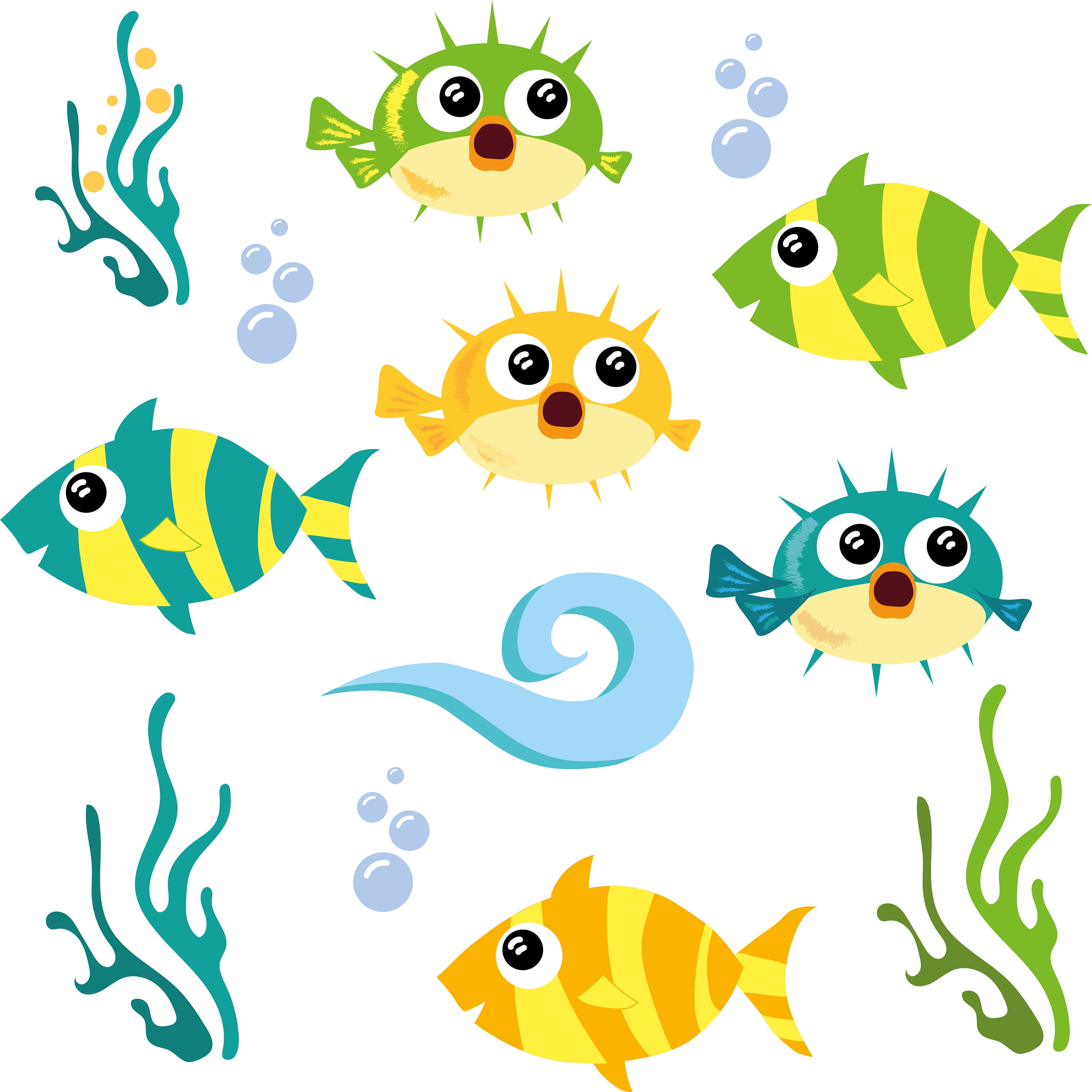 Fish Clipart, Sea Plants Clipart, Marine Life, Sea Fish Clipart ...