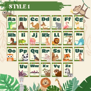 Jungle & Animal Alphabet Posters Editable Alphabet Letters - Etsy