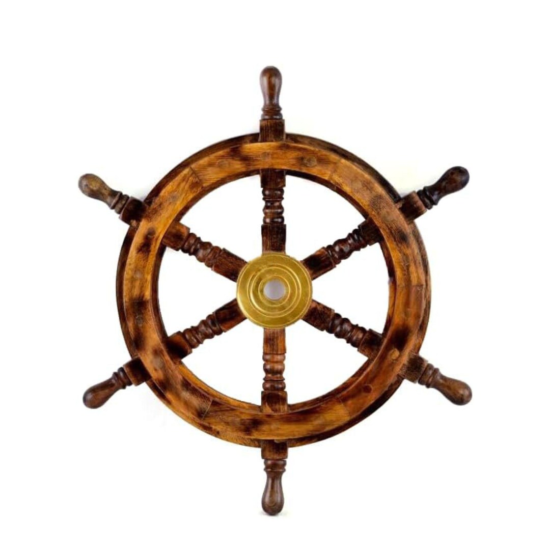 Wooden Ship Wheel, Handcrafted Maritime Decor, Personalized Captain’s ...