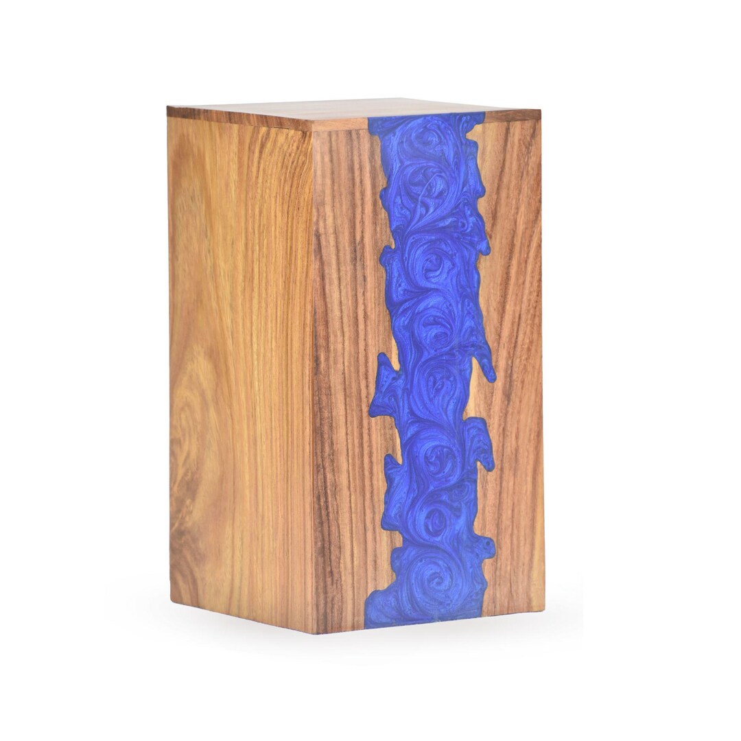 Wooden Epoxy Resin Cremation Urn – Handmade Memorial Urn for Ashes ...