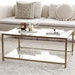 Gold Unbreakable Glass Coffee Table With Storagemodern Gold - Etsy