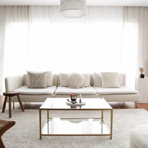 Gold Unbreakable Glass Coffee Table With Storagemodern Gold - Etsy