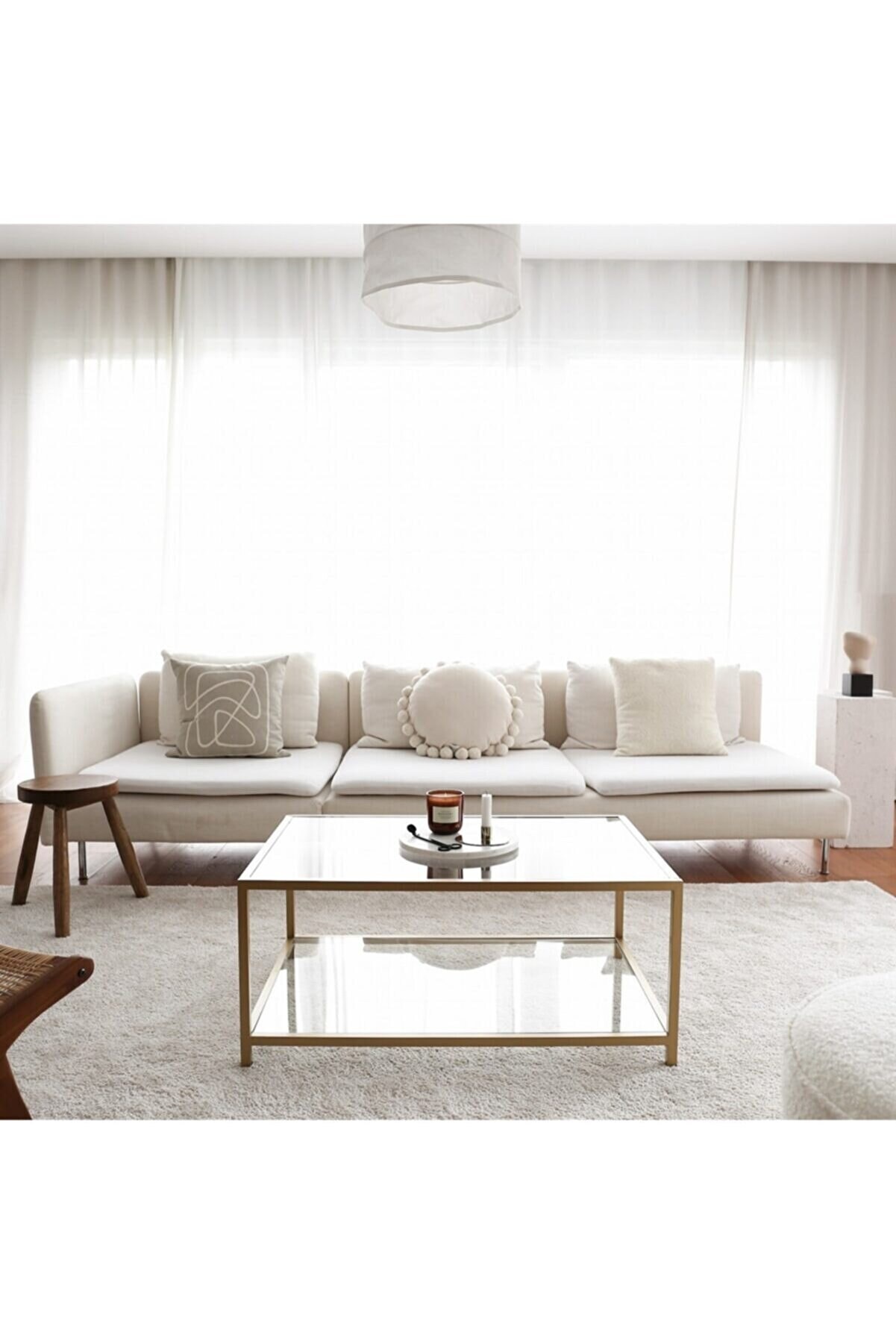 Gold Unbreakable Glass Coffee Table With Storagemodern Gold - Etsy