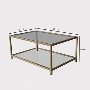 Gold Unbreakable Glass Coffee Table With Storagemodern Gold - Etsy