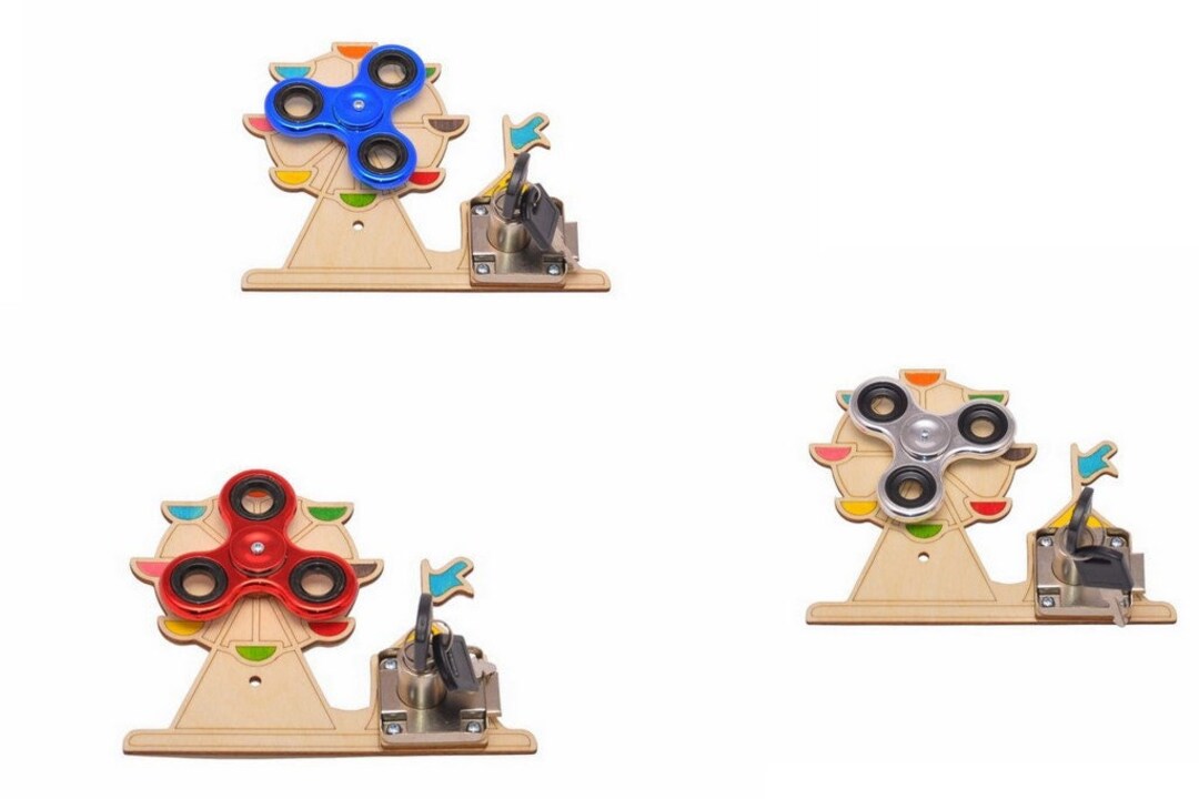 Wooden Carousel Spinner Lock With Key Sensory Board. Eco - Etsy