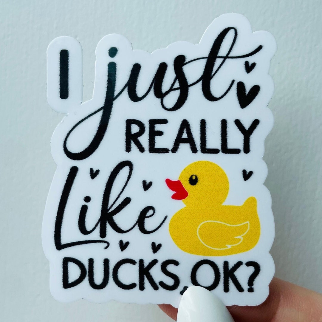 Funny Duck Sticker, Rubber Duck Decal, Crusing Ducks, Laptop Sticker ...