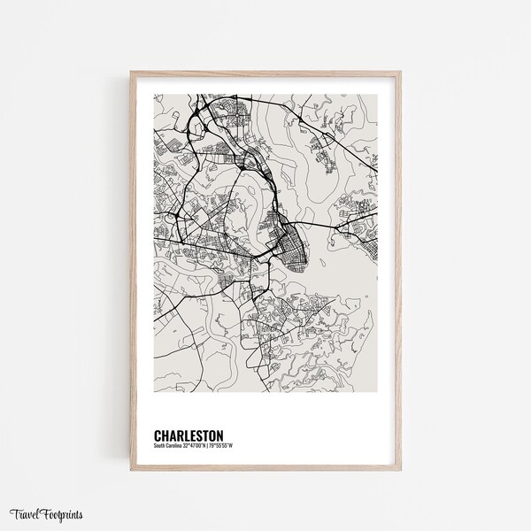 Printable Map of Charleston - Etsy