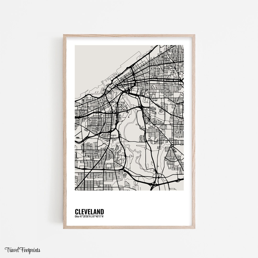 CLEVELAND City Map, Cleveland Poster, Cleveland Ohio Map, Cleveland ...
