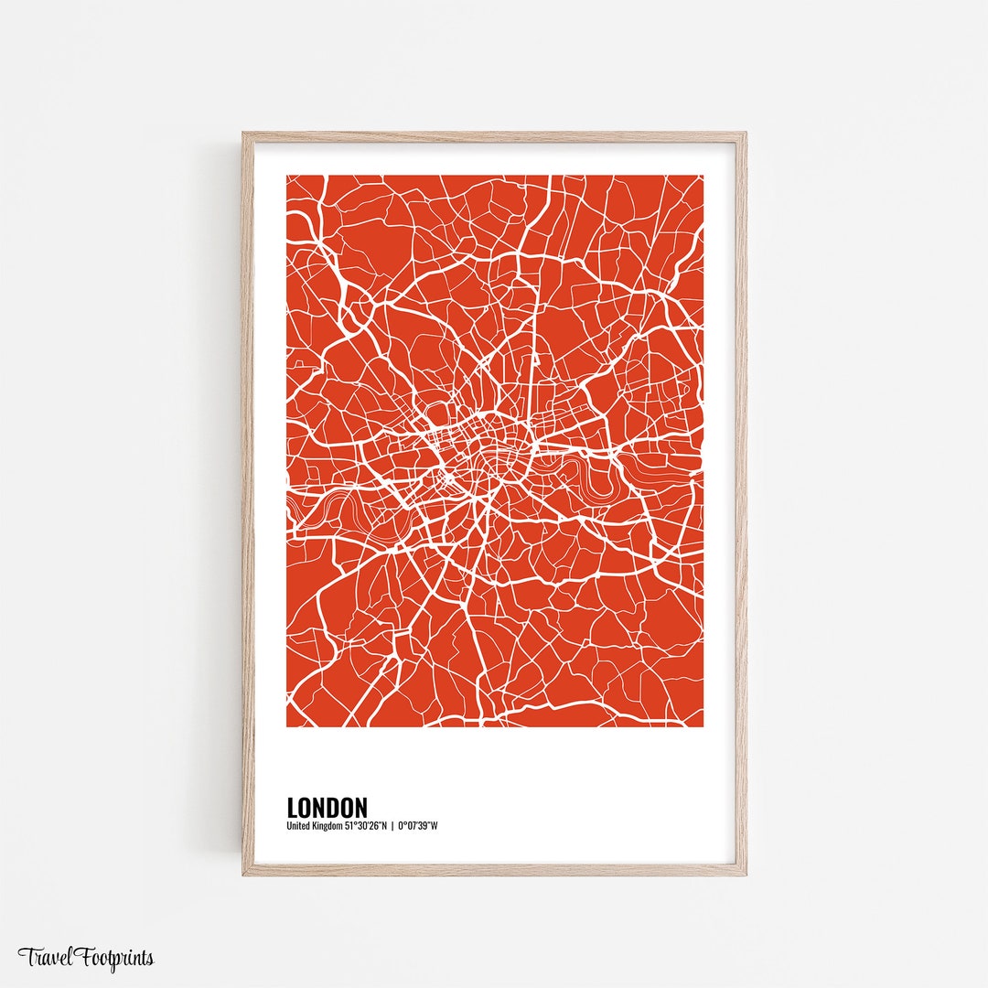 LONDON Wall Art, London Print, London Map Poster, Modern Minimalist ...