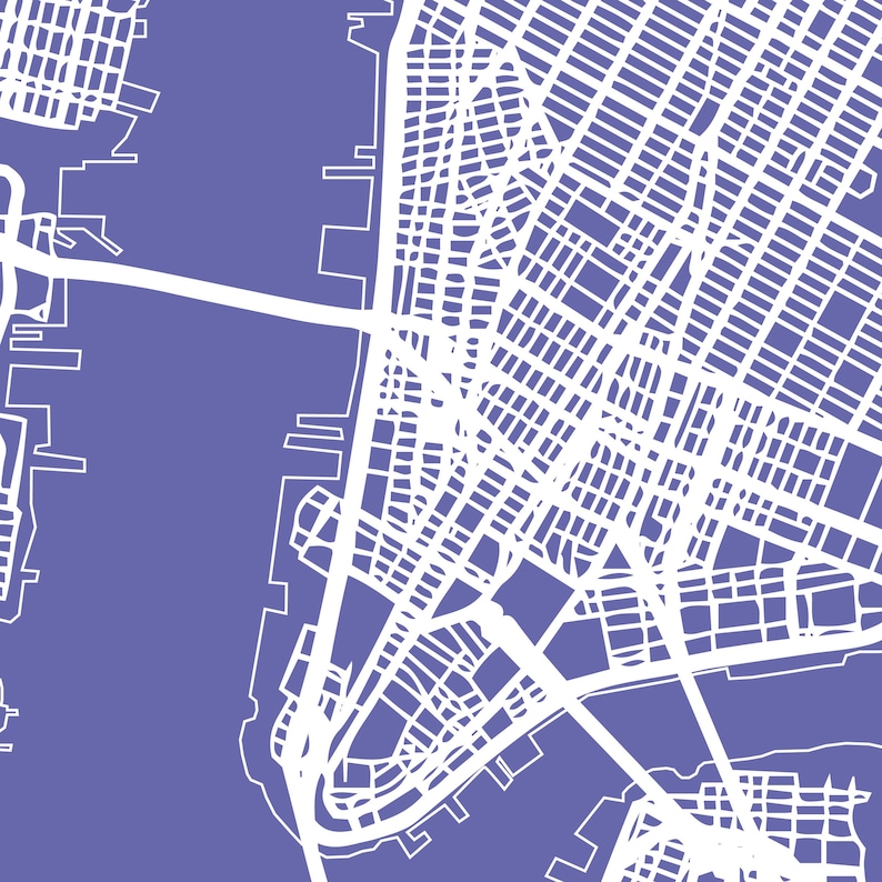 NEW YORK City Purple Map, New York Print, Usa New York Poster, New York ...