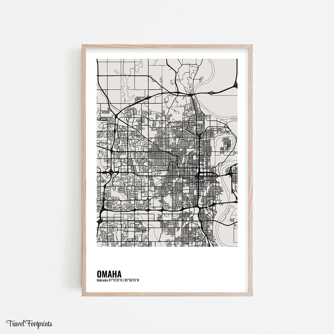OMAHA City Map, Omaha Poster, Omaha Nebraska Print, Omaha Street Map ...