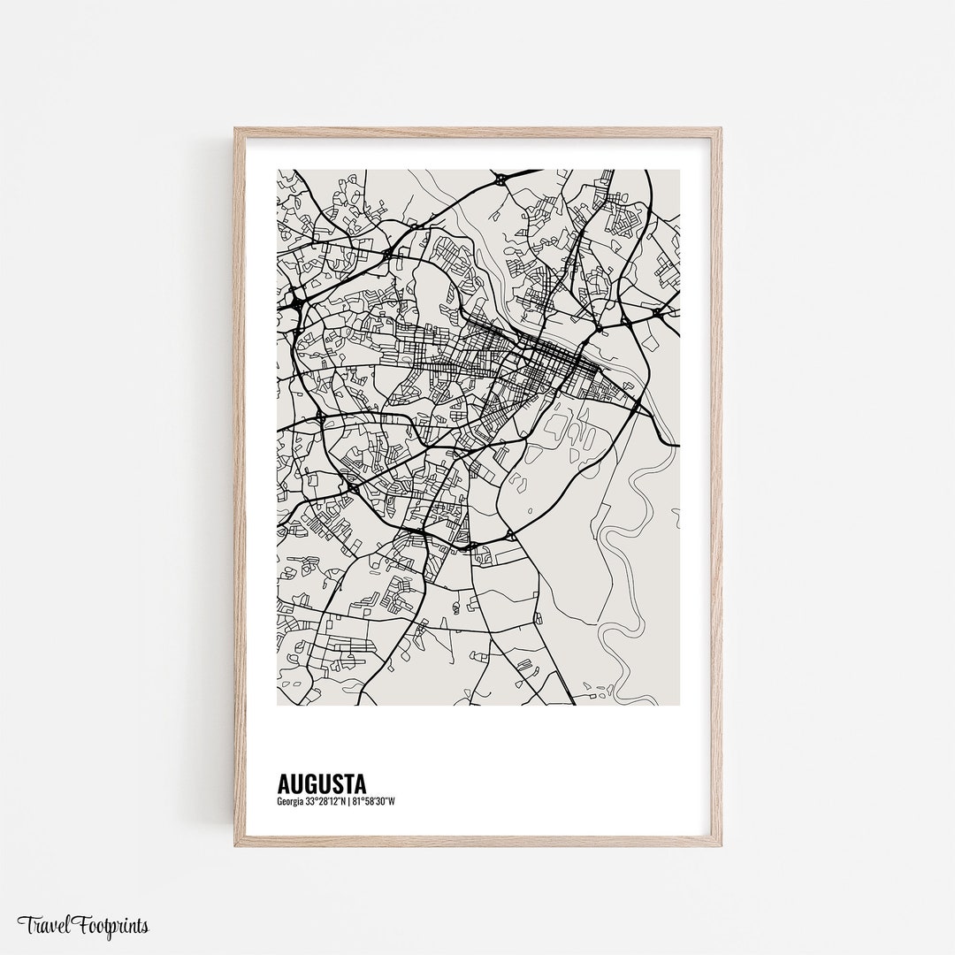 AUGUSTA City Map Printable, Street Map Art, Augusta Georgia Map Print ...