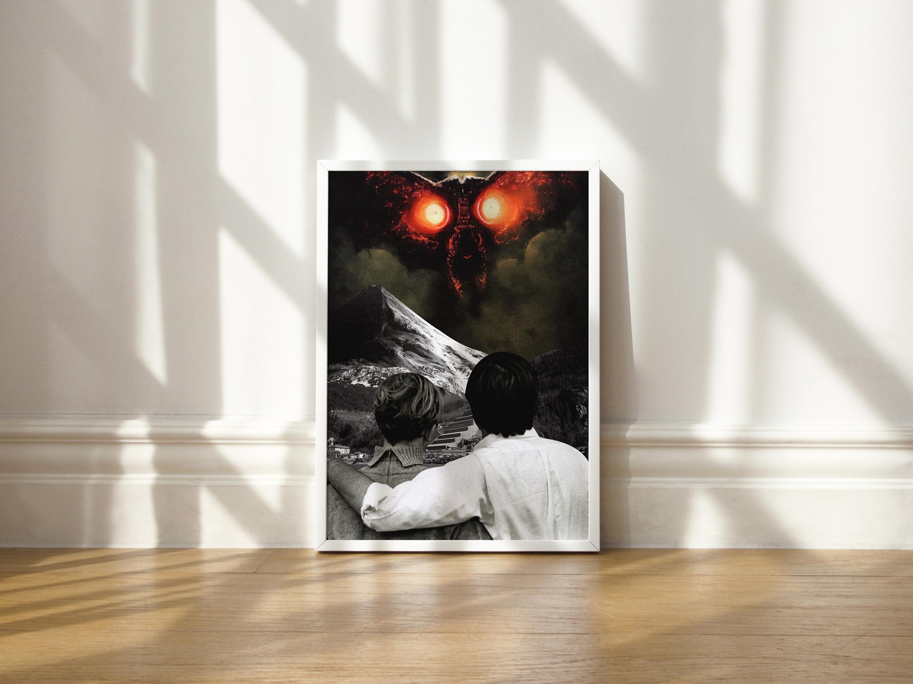 Mothman Artwork Cryptid Poster Collage Art Print Surreal Painting Print ...