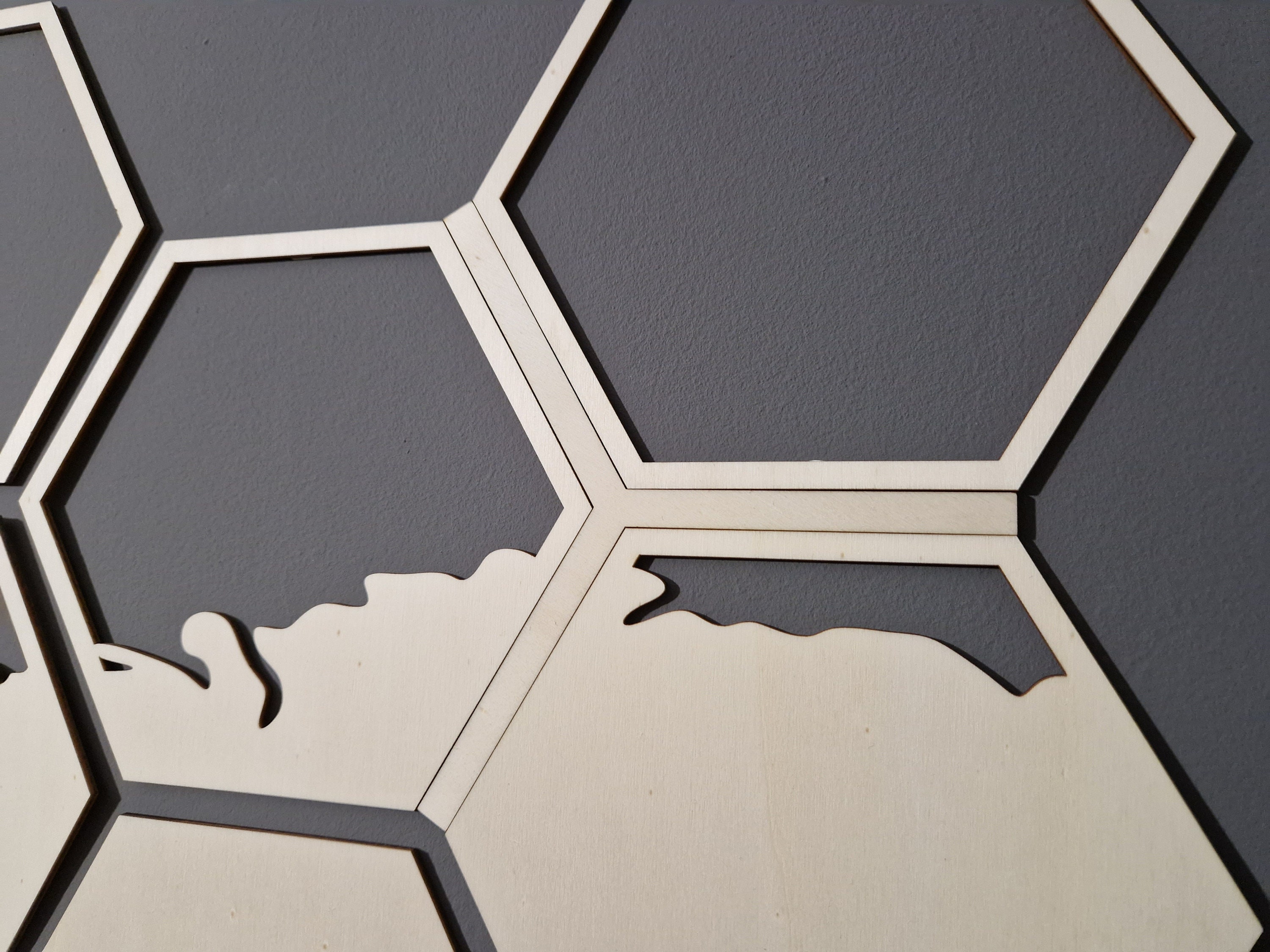 Hexagon World Map Wall Art - Etsy