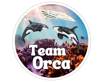 Sink the Rich Orca Sticker, Funny Team Orca Whale Sticker, Gladis the ...