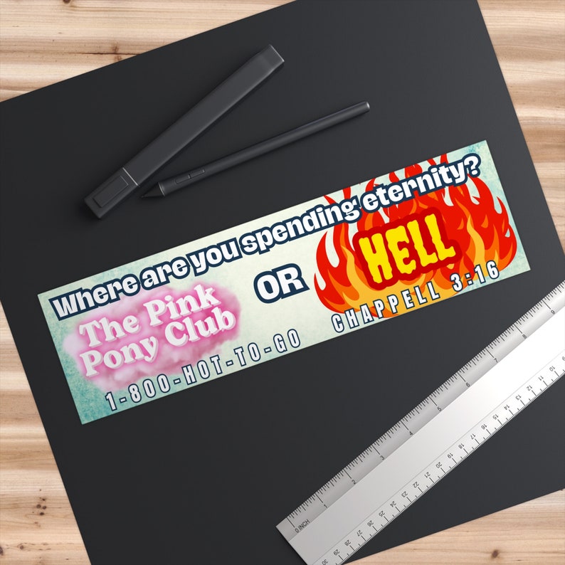 Pink Pony Hell Bumper Sticker - Etsy
