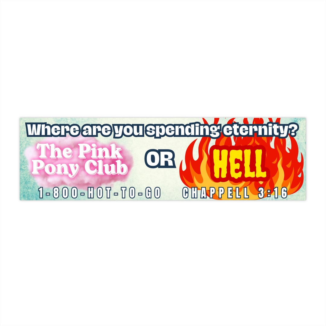 Pink Pony Hell Bumper Sticker - Etsy