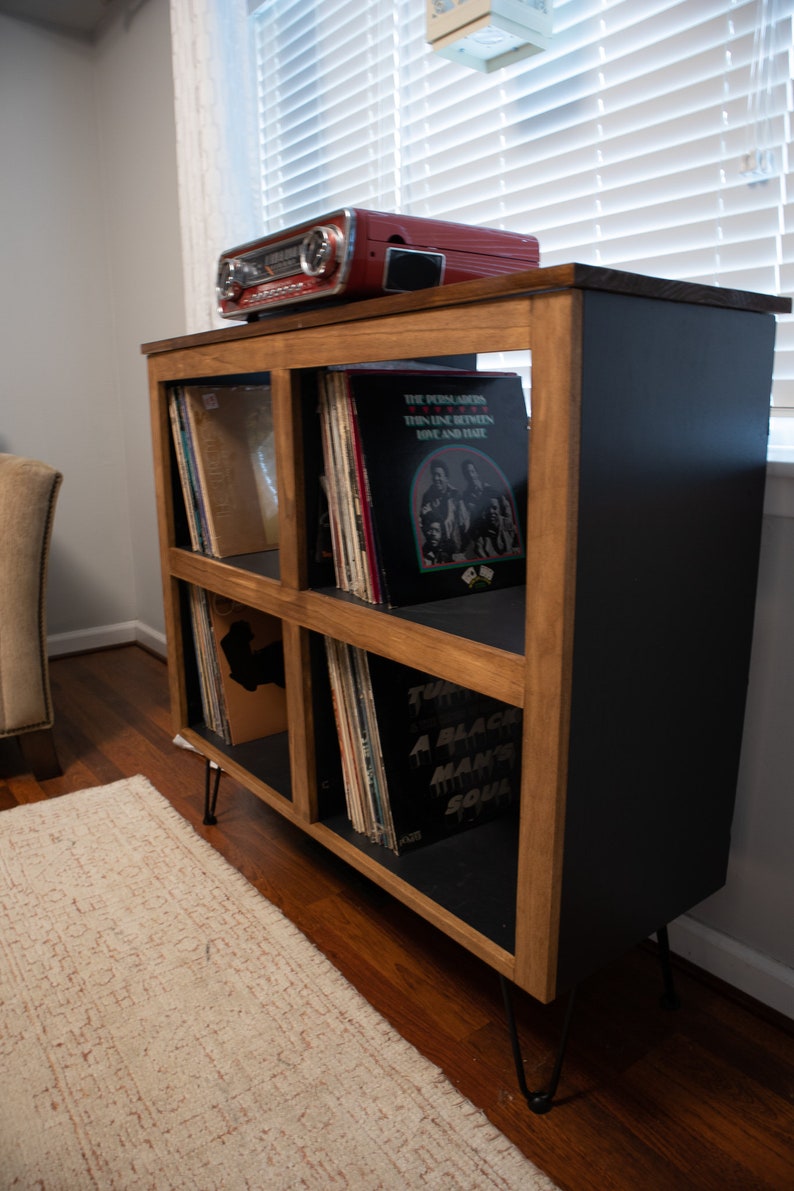 Mid-century Modern Media Console & Vinyl Storage Cabinet - Etsy