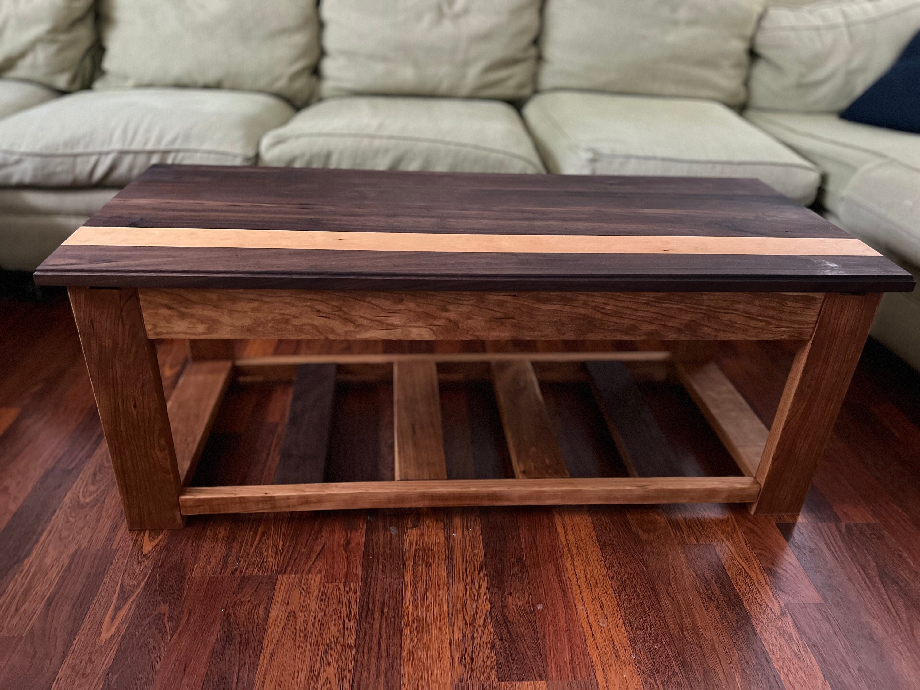 Hidden Storage Solid Walnut Coffee Table - Etsy