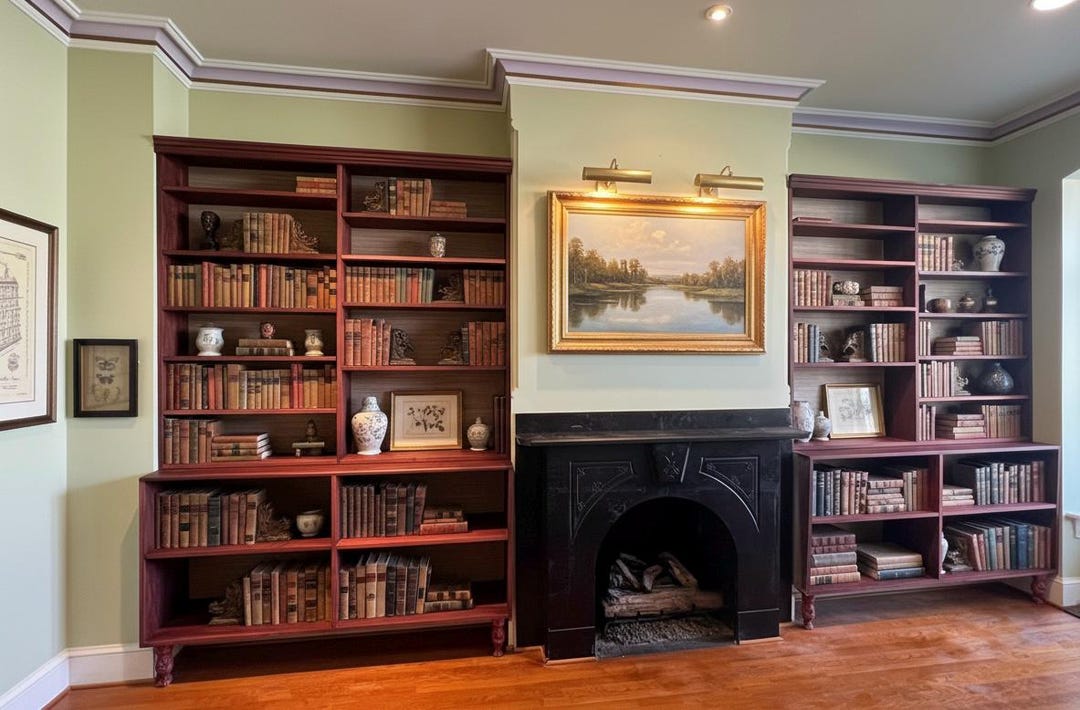 Solid Walnut Bookshelf: Mid-century Modern Bookcase, Custom Leg Styles ...