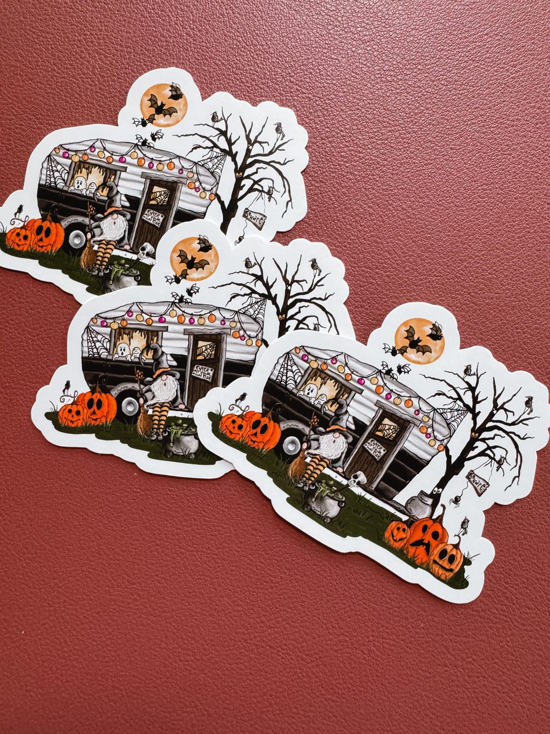 Vintage Spooky Gnome Camper | Spooky Season Décor | Die-cut Sticker ...