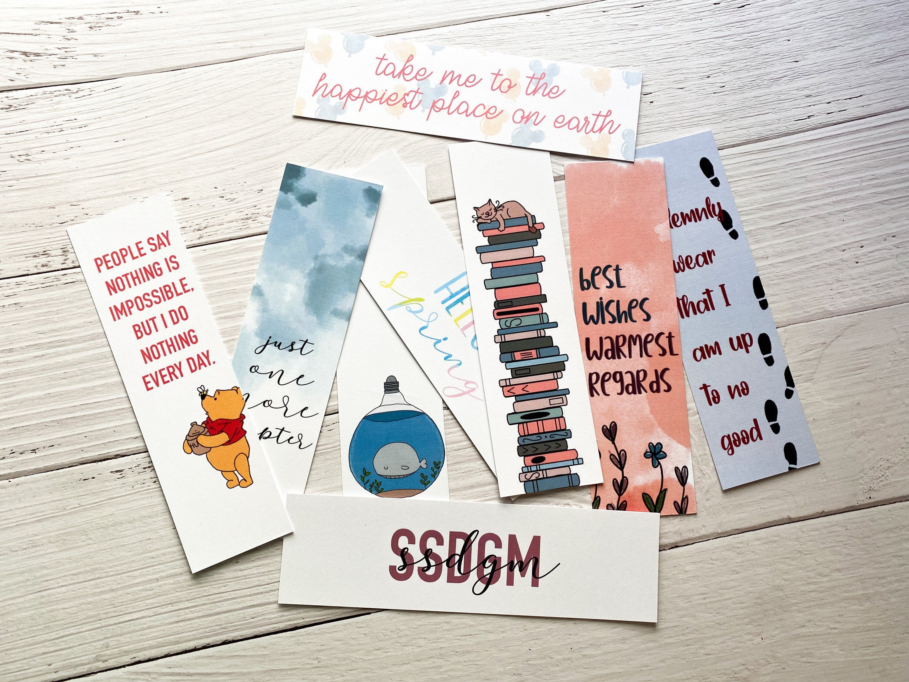 Cat on Bookstack | Bookmark | Cardstock | Book Lover Gift - Etsy