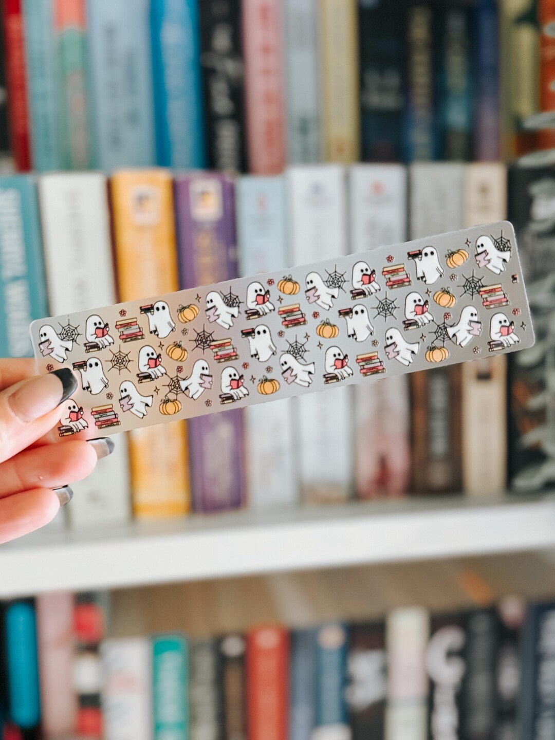 Ghosts Reading Acrylic Bookmark | Aesthetic Halloween | Clear Frosted ...