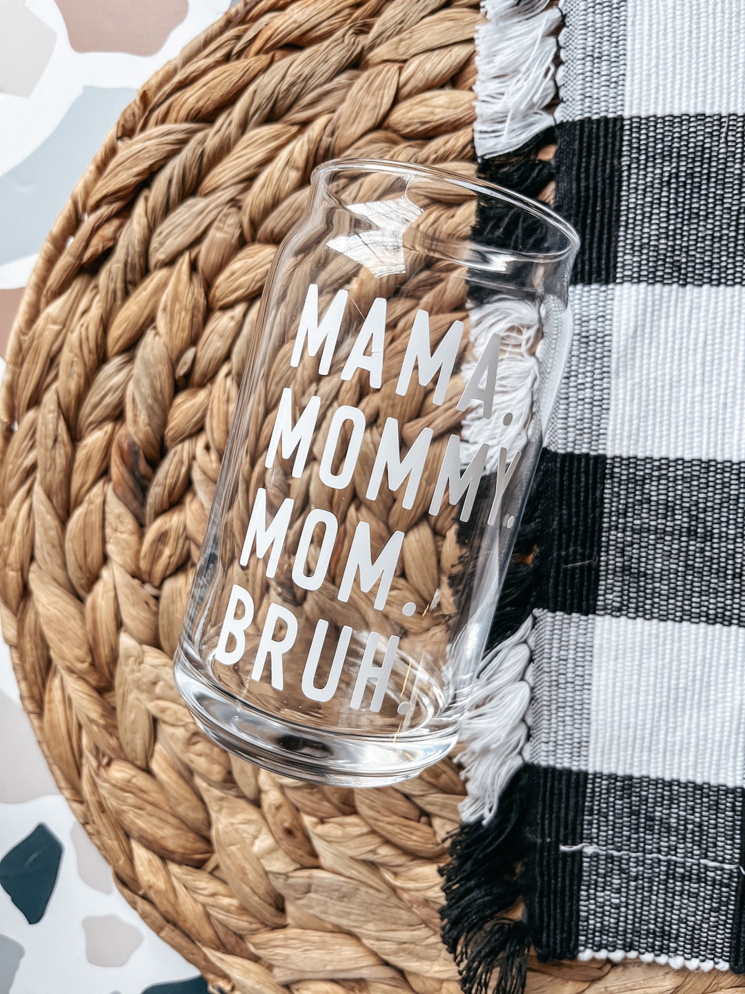 Boy Mom Beer Can Glass: Funny Mama Bruh Iced Coffee Cup - Etsy