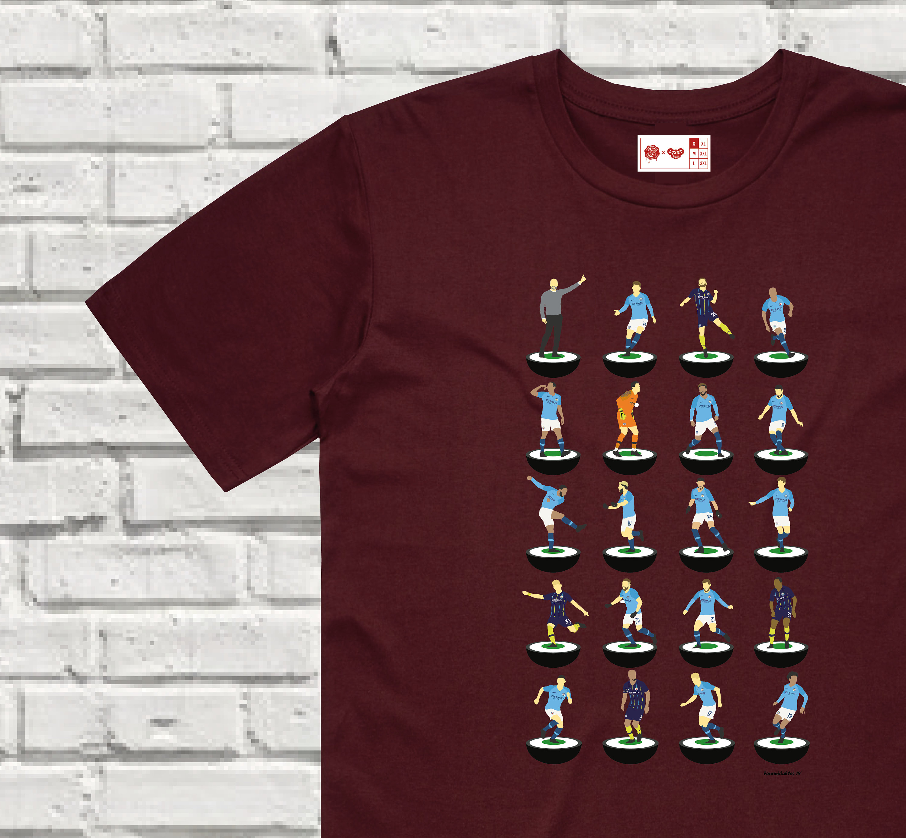 Manchester City Fourmidables Subbuteo-style T-shirt - Etsy UK
