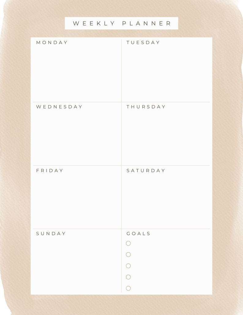 Weekly Planner Digital Download - Etsy