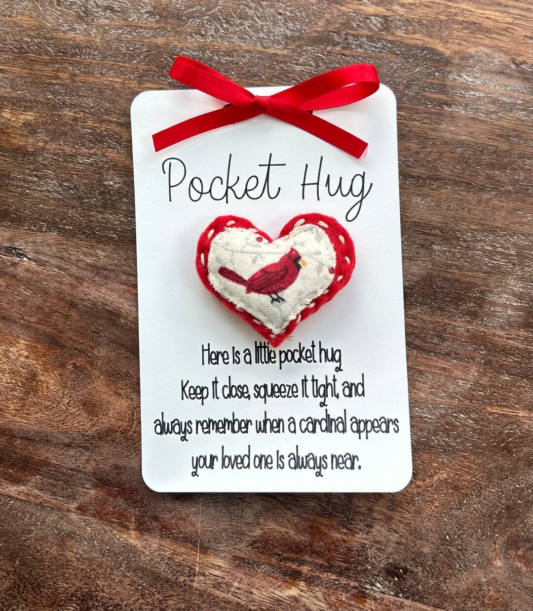 Cardinal Pocket Heart: Handmade Condolence Gift - Etsy