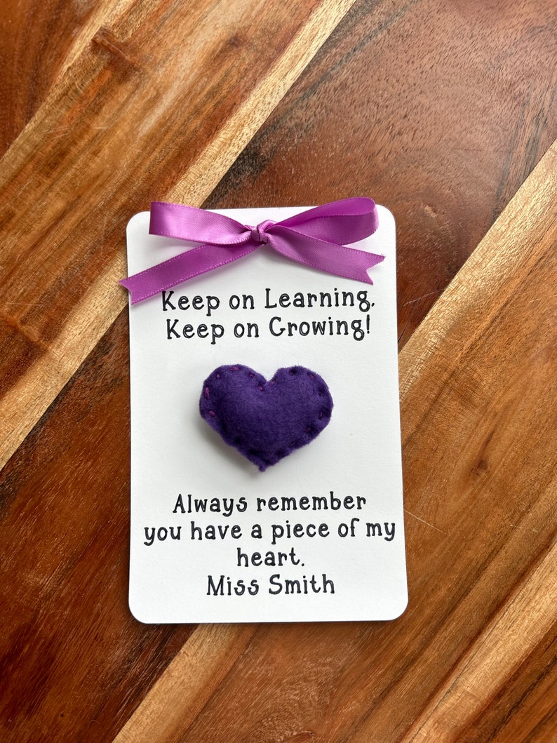 Pocket Felt Heart: Teacher to Student Gift - Etsy