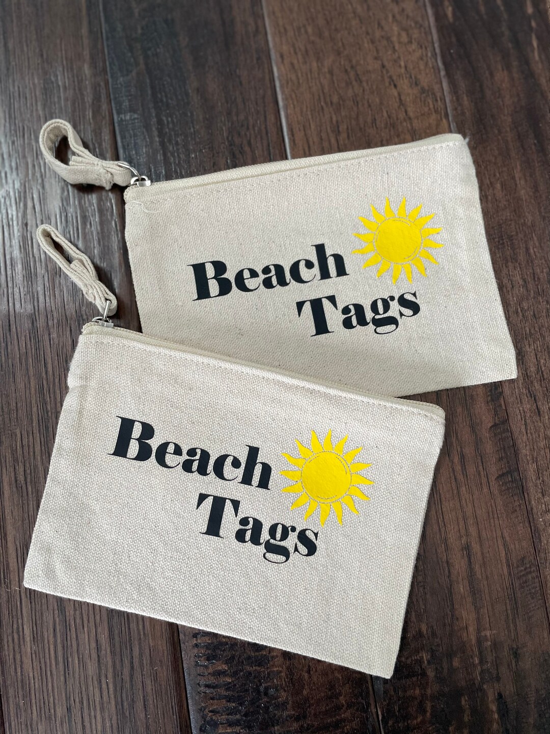Beach Tag Holder Canvas Zipper Bag Canvas Bag Guest House - Etsy