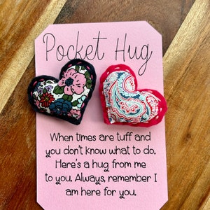 Pocket Heart, Pocket Hug, Thinking of You, Miss You, Friendship Gift ...