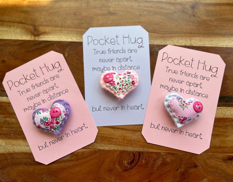 Handmade Pocket Hug: Felt Heart, Friendship Gift - Etsy