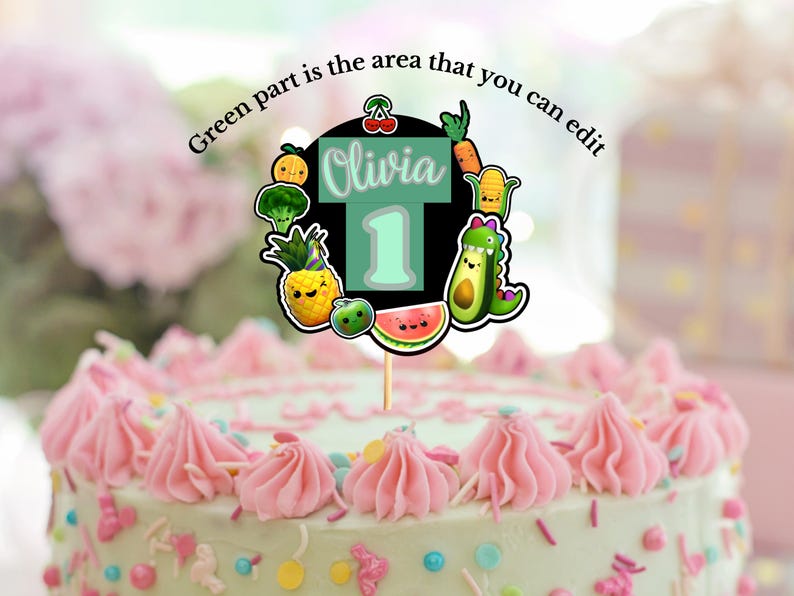 Hey Bear Fruit Birthday Cake Topper, Digital Download, Sensory Fruits ...