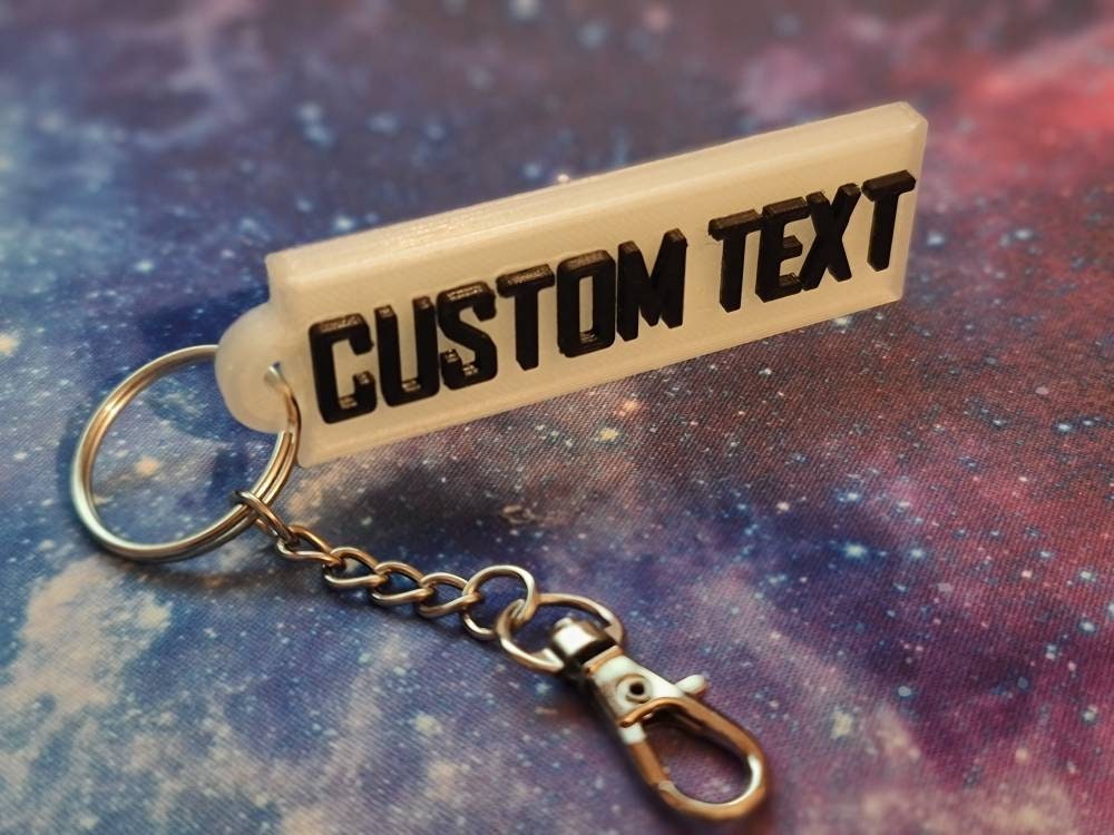 Key Ring 3D Printed Glow in the Dark. Green Colour. With Customised ...