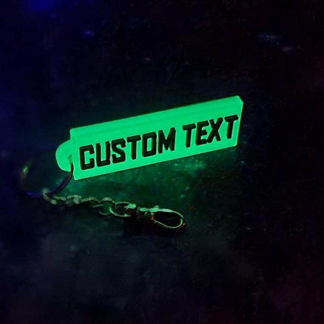 Key Ring 3D Printed Glow in the Dark. Green Colour. With Customised ...
