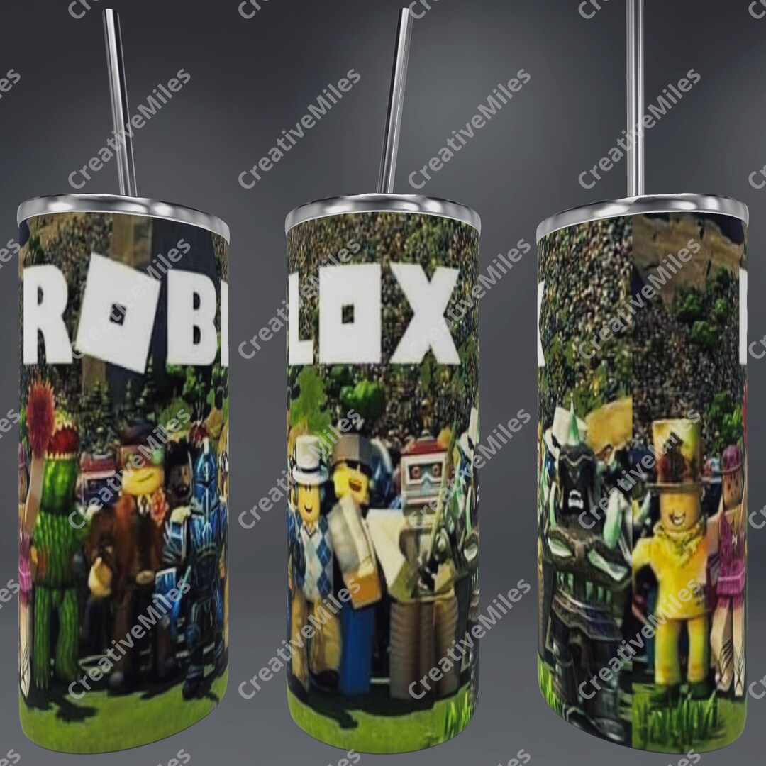 20oz Skinny Tumbler With Straw Roblox, Characters - Etsy