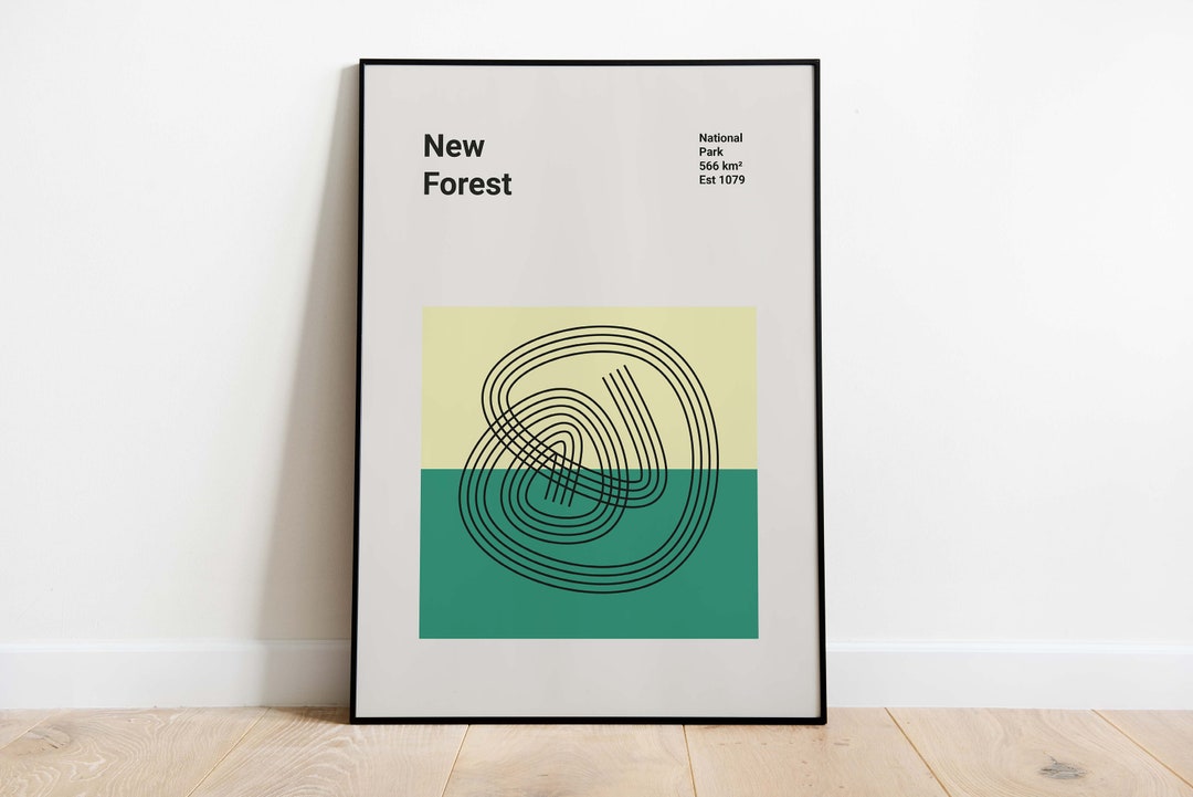 The New Forest National Park Poster | Bauhaus Poster | Mid-century ...