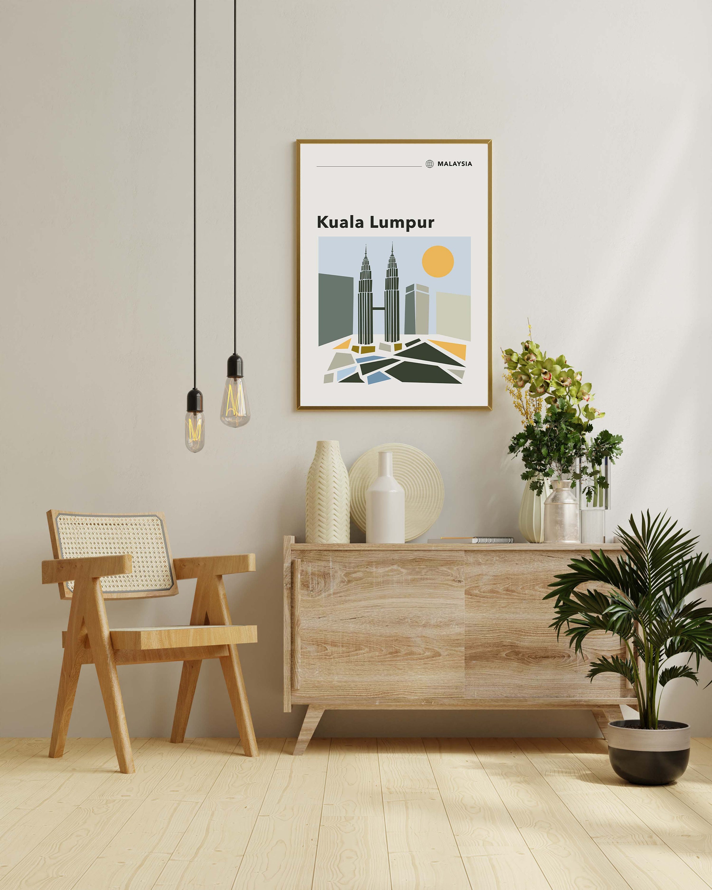 Malaysia Poster | Kuala Lumpur Skyline | Minimalist Travel Poster ...