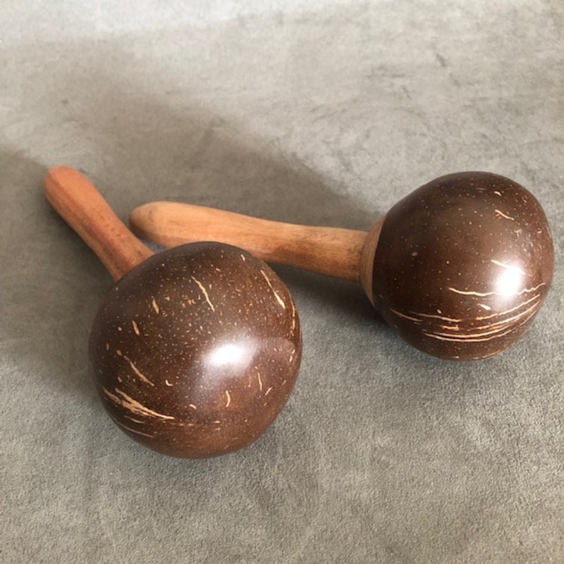 1 X Coconut Maraca Shaker Nut Shell & Natural Wood Handmade - Etsy