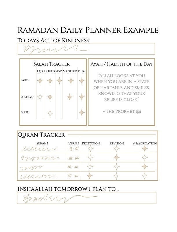 White Ramadan Daily Planner Printable - Etsy Canada