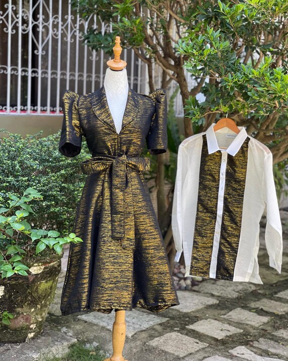 Filipiniana Inabel Belted A Line Dress and Barong Inabel - Etsy UK