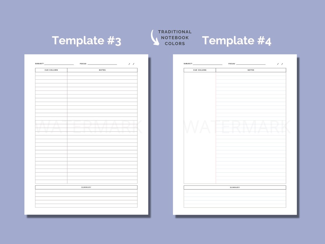 Cornell Notes Templates | Printable + PDF Fillable | Time Management ...