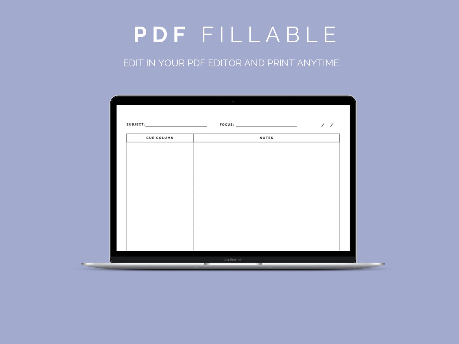 Cornell Notes Templates | Printable + PDF Fillable | Time Management ...