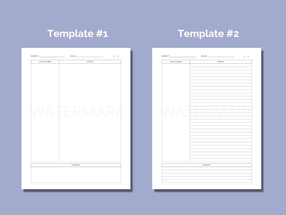 Cornell Notes Templates | Printable + PDF Fillable | Time Management ...