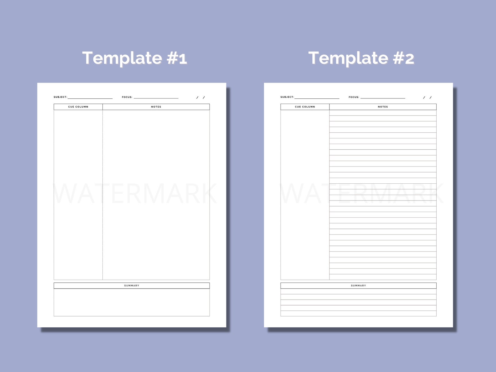 Cornell Notes Templates | Printable + PDF Fillable | Time Management ...