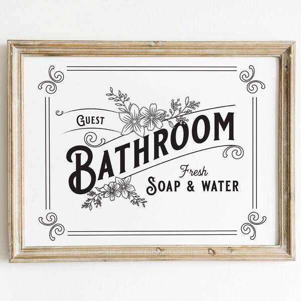 Guest Bathroom Sign - Etsy