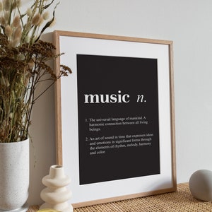 Music Art Print Music Definition Print Music Poster Gift for Music ...
